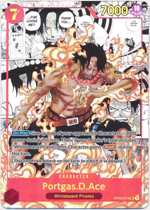 ALTERNATE ART Portgas.D.Ace OP02-013 - SR OP-02 Paramount War – Cherry Collectables